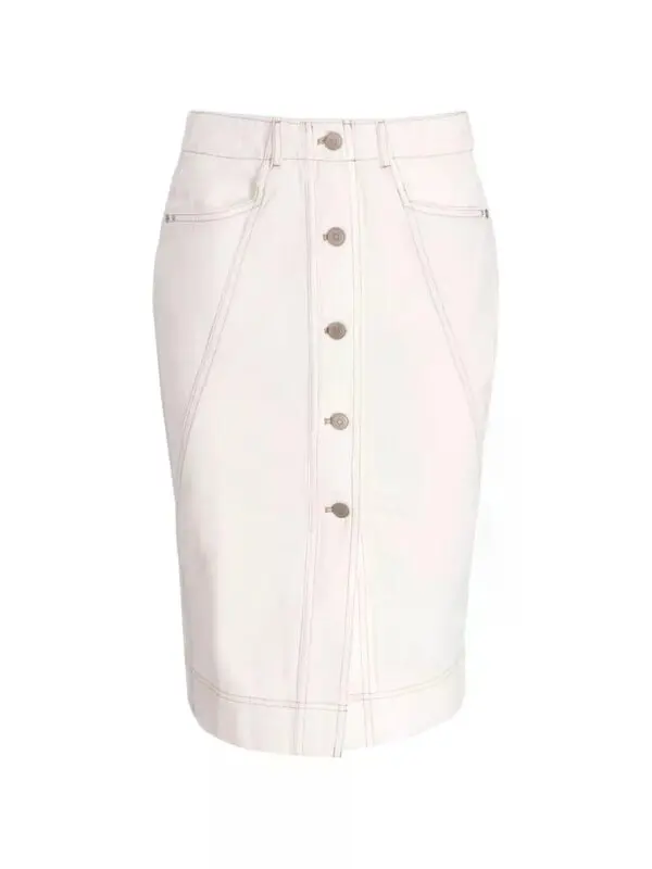 BOSS Button Cotton Skirt - Neutrals