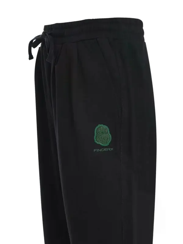 FINGERCROXX Drawstring Logo Track Pants - Black
