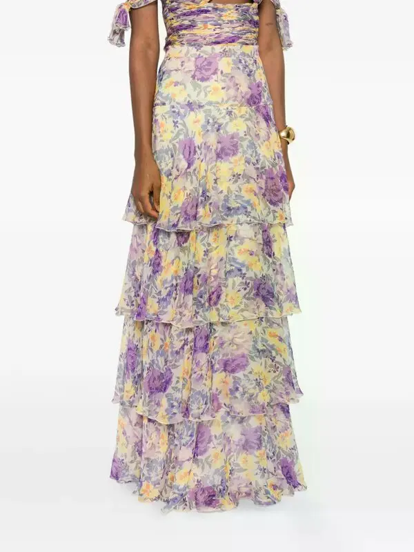Valentino Garavani Floral Tiered Maxi Skirt