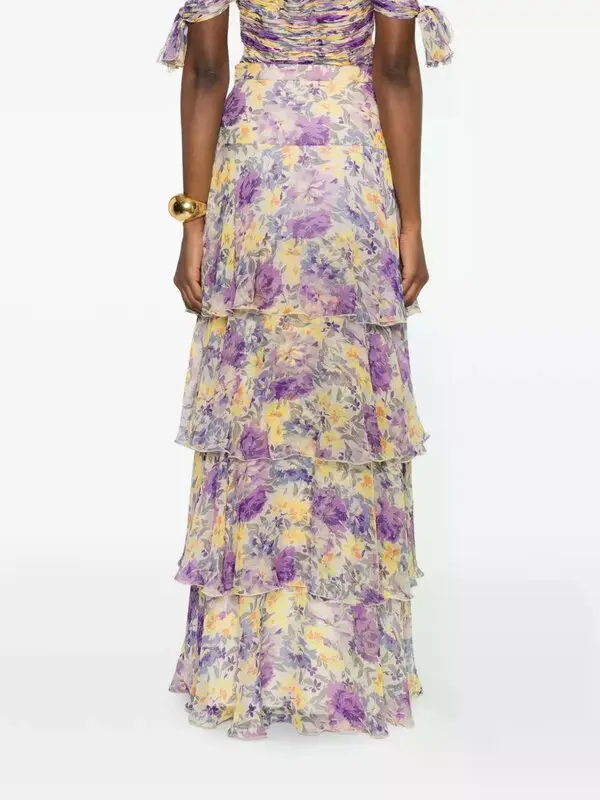 Valentino Garavani Floral Tiered Maxi Skirt