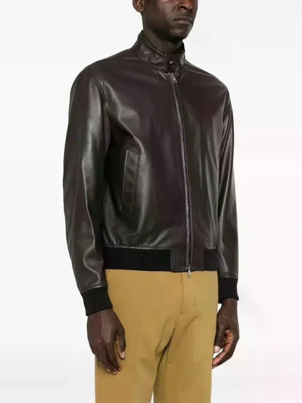 Tagliatore Jacket With Zip Closure - Brown