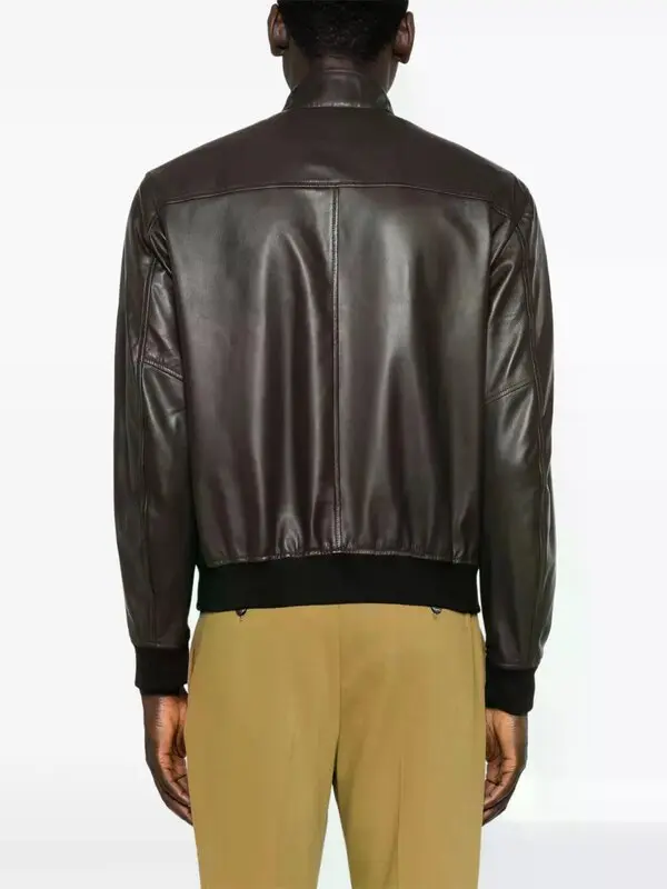 Tagliatore Jacket With Zip Closure - Brown