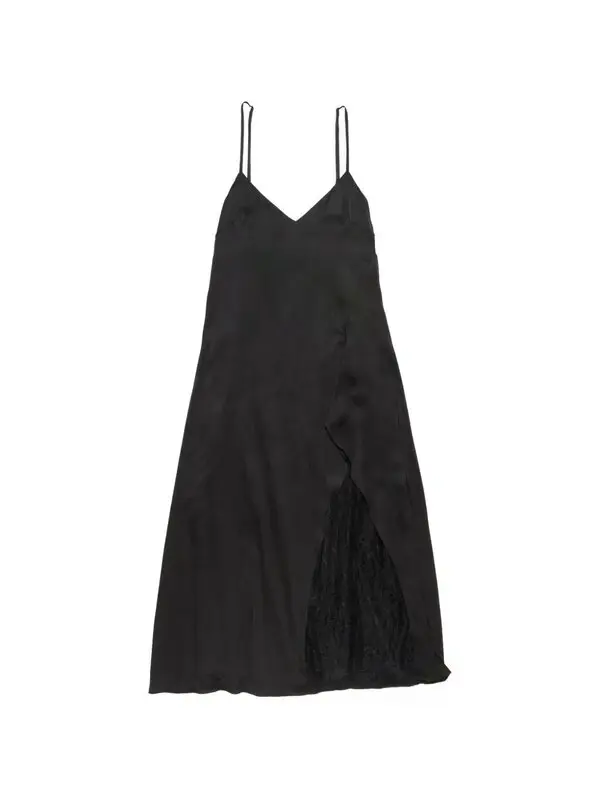 Acne Studios Lace Insert V-neck Midi Dress - Black