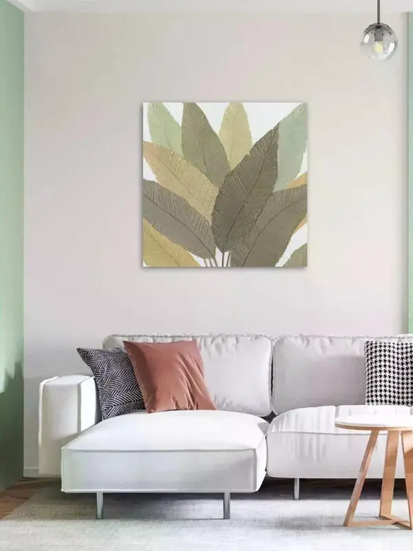 AGAVE QUADRI Calathea Painting In Wooden Frame