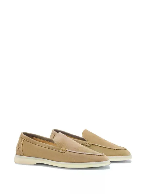 SCAROSSO Ludovica Suede Loafers - Neutrals