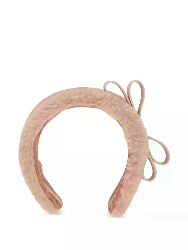Red Valentino Bow Faux Fur Headband