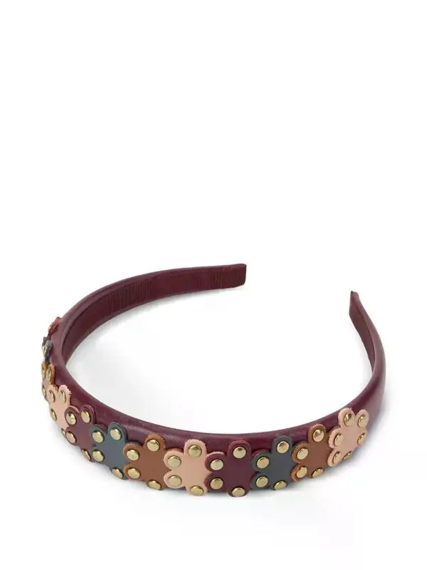 Red Valentino Floral Studded Headband - Red