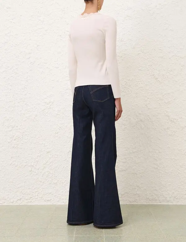 Zimmermann Lace Trimmed Knit Tee