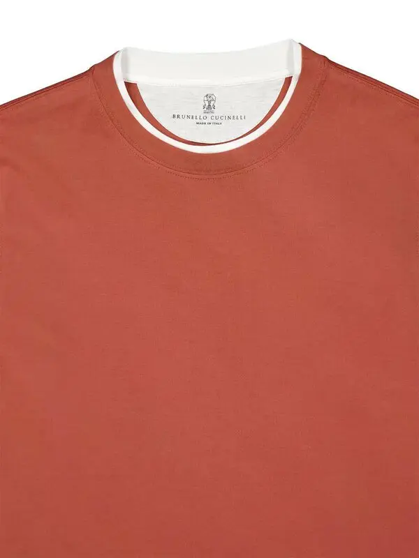Brunello Cucinelli Crew-neck Short-sleeves T-shirt - Orange