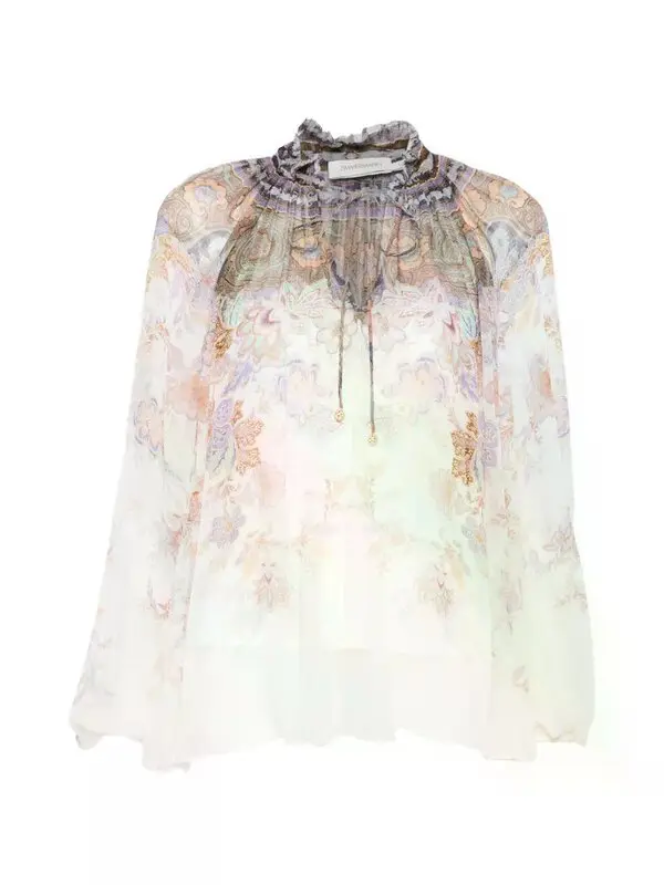 Zimmermann Luna Billow Paisley Blouse - White