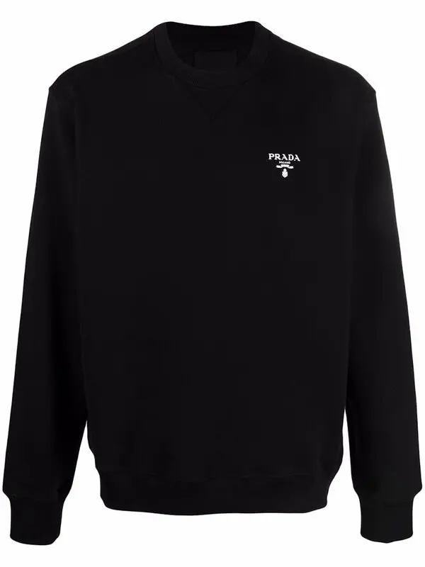 Prada Logo Print Crewneck Sweatshirt