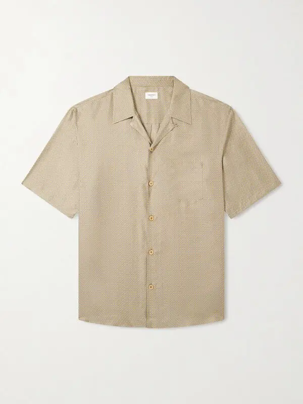Saint Laurent Camp-collar Printed Silk-voile Shirt