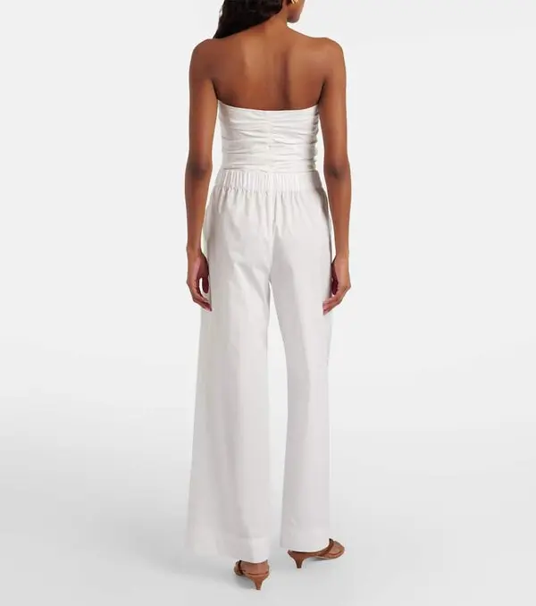 Simkhai Arden Cotton-blend Wide-leg Pants - White