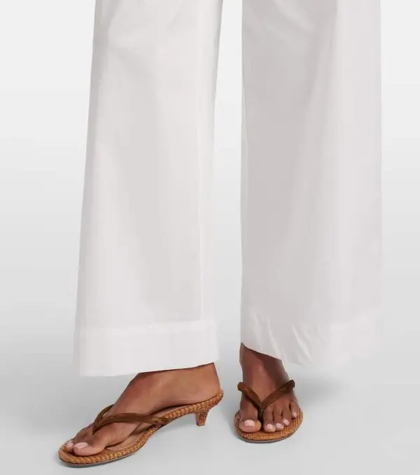 Simkhai Arden Cotton-blend Wide-leg Pants - White
