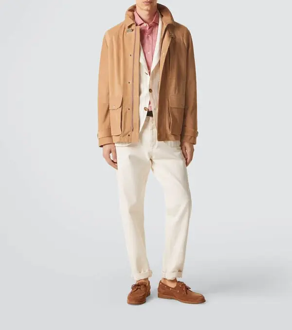 Brunello Cucinelli Suede Field Jacket - Beige