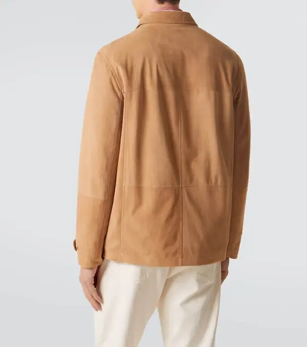 Brunello Cucinelli Suede Field Jacket - Beige