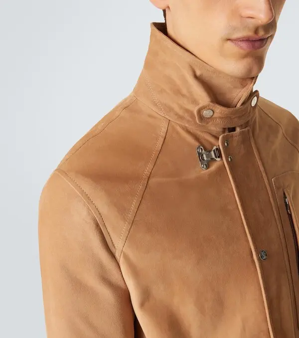 Brunello Cucinelli Suede Field Jacket - Beige