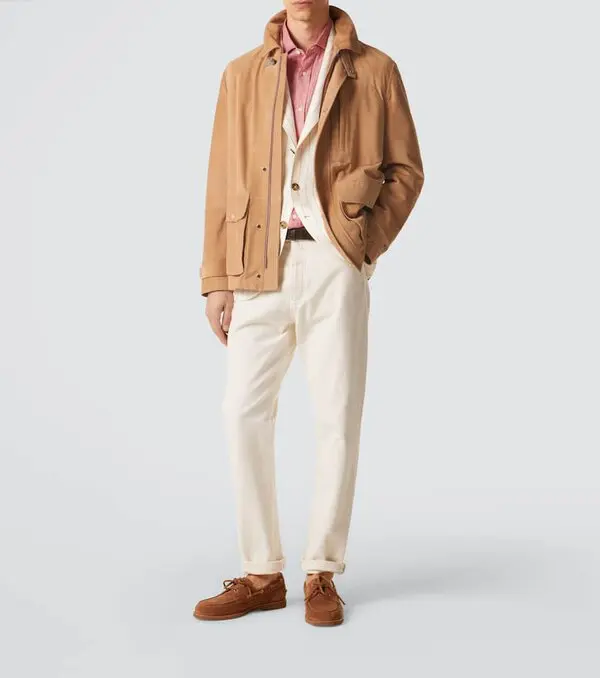 Brunello Cucinelli Chalk Stripe Linen Twill Blazer