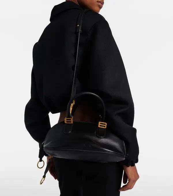 Balenciaga Bolero Mini Leather Top-handle Bag - Black
