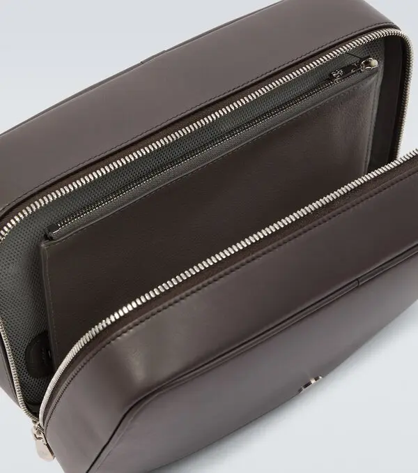 Brunello Cucinelli Leather Toiletry Bag - Brown