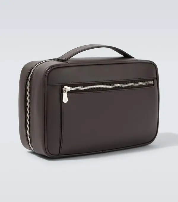 Brunello Cucinelli Leather Toiletry Bag - Brown