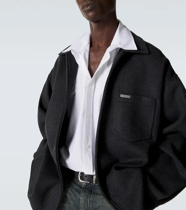 Balenciaga Wool-blend Zip-up Overshirt