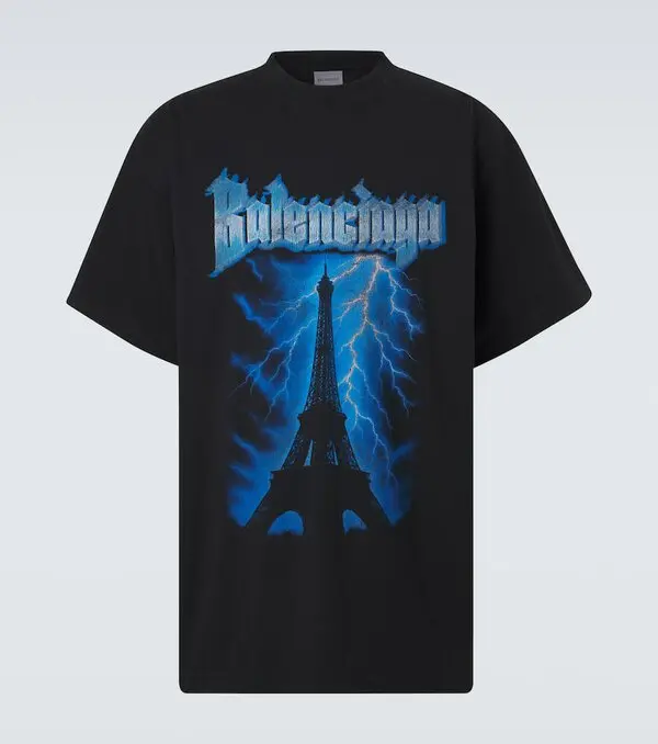 Balenciaga Printed Cotton Jersey T-shirt