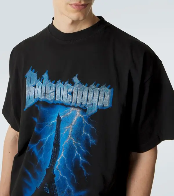 Balenciaga Printed Cotton Jersey T-shirt