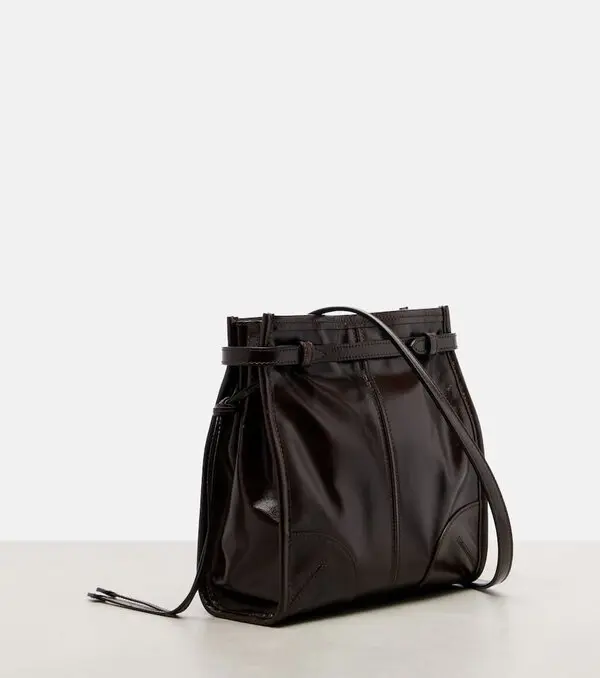 Prada Bonnie Mini Leather Shoulder Bag - Brown