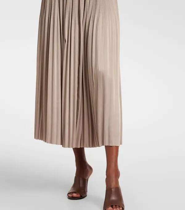 JOSEPH Rabat Plissé Midi Skirt - Beige