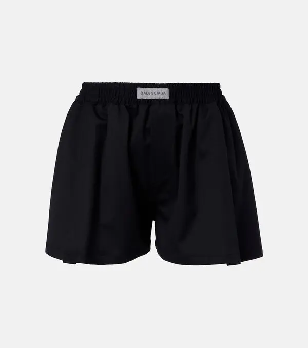 Balenciaga Logo Wool-blend Shorts - Black