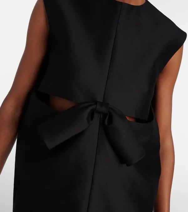 Balenciaga Cutout Crêpe Satin Midi Dress - Black