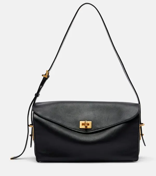 Balenciaga Le 7 Leather Shoulder Bag - Black