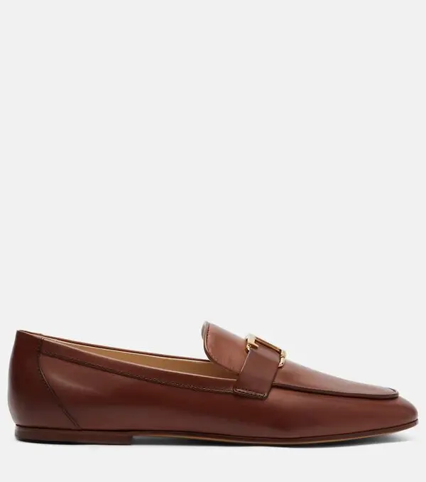 TOD'S T Timeless Leather Loafers - Brown