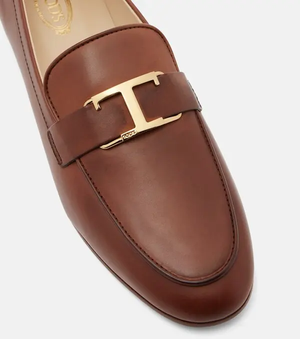 TOD'S T Timeless Leather Loafers - Brown