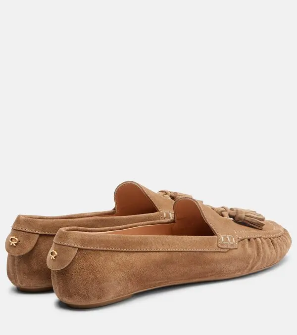 GIANVITO ROSSI Thea Tasseled Suede Loafers - Brown