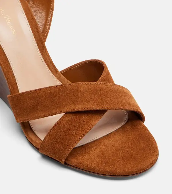 GIANVITO ROSSI Suede Wedge Sandals