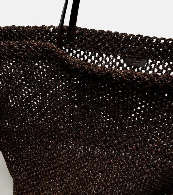 THE ROW Barn Medium Leather-trimmed Mesh Tote Bag