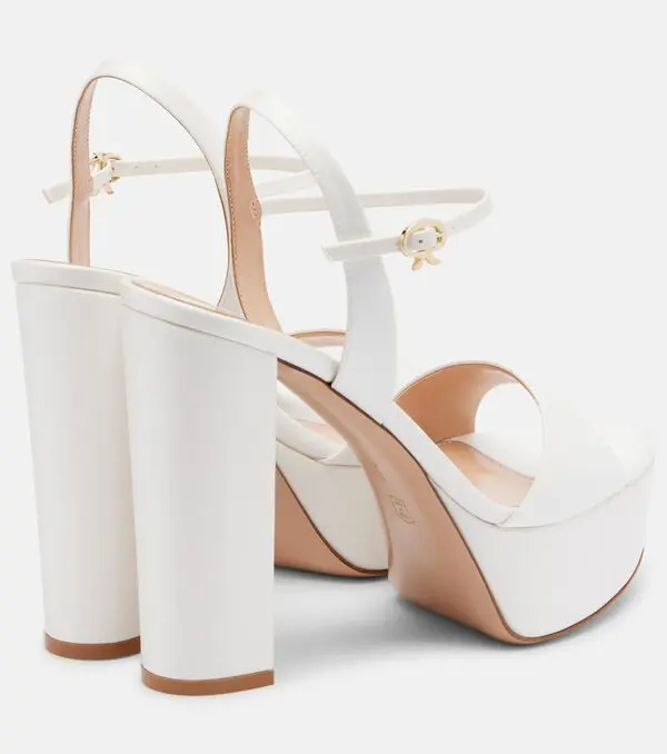 GIANVITO ROSSI Marlena Satin Platform Sandals - White
