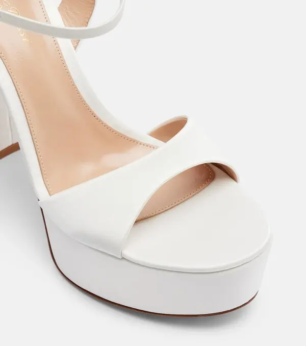 GIANVITO ROSSI Marlena Satin Platform Sandals - White