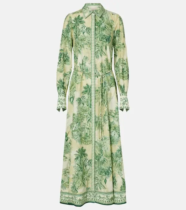 ALEMAIS Sara Printed Cotton And Silk Shirt Dress