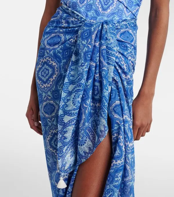Heidi Klein Mykonos Printed Cotton And Silk Beach Cover-up