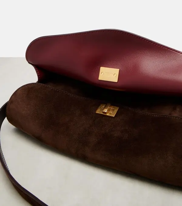 Balenciaga Le 7 Medium Suede Shoulder Bag - Brown