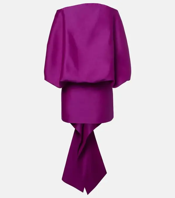 Balenciaga Off-shoulder Wool And Silk Minidress