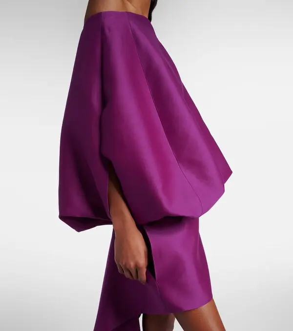 Balenciaga Off-shoulder Wool And Silk Minidress