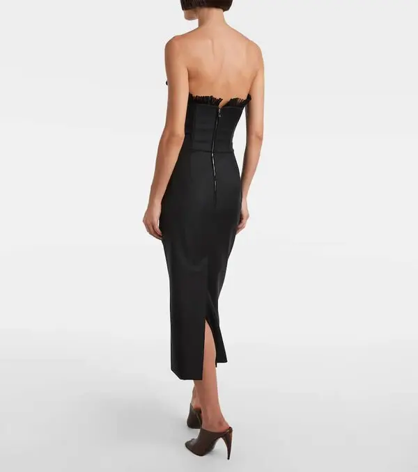 Alexander McQueen Ruffled Wool Gabardine Cocktail Dress