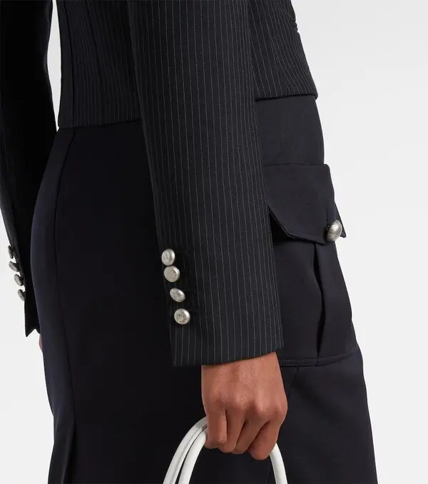 Alexander McQueen Chalk Stripe Wool And Mohair Bustier Top