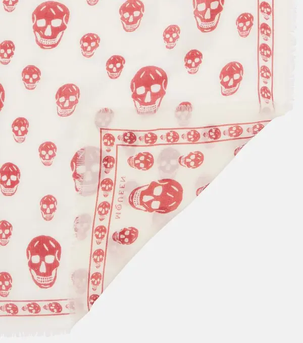 Alexander McQueen Skull Silk Chiffon Scarf