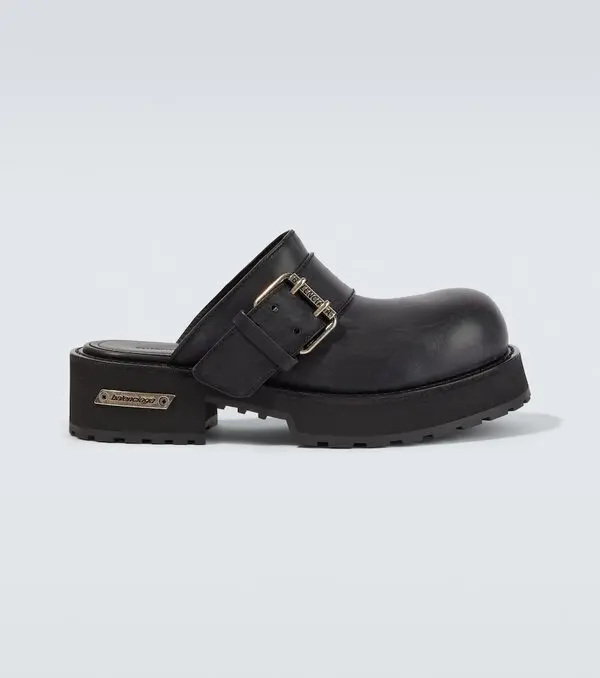 Balenciaga Venom Leather Mules - Black