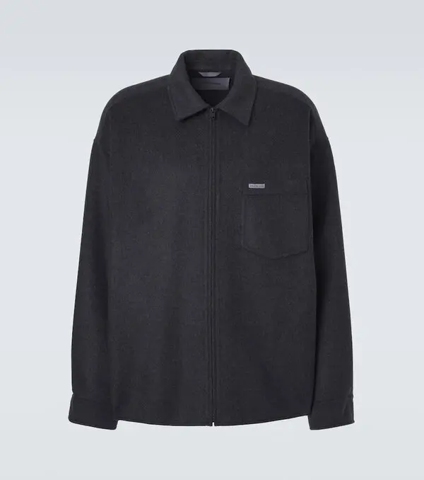 Balenciaga Wool-blend Zip-up Overshirt